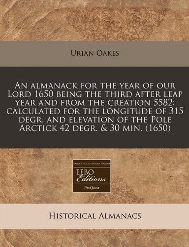 Amazon | An Almanack for the Year of Our Lord 1650 Being the Third ...