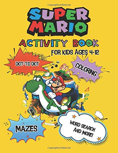 Buy Super Mario Activity Book For Kids Ages 4-12: Word Search, Mazes ...