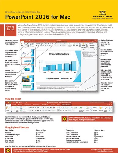 PowerPoint 2016 for Mac Quick Start Card - Tips Tricks Shortcuts Help ...