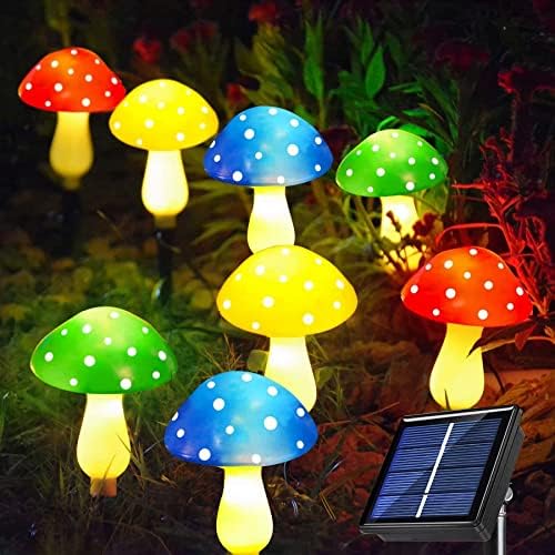 Eidoct Mushroom Solar Lights Outdoor Garden, Solar Powered Mushroom ...