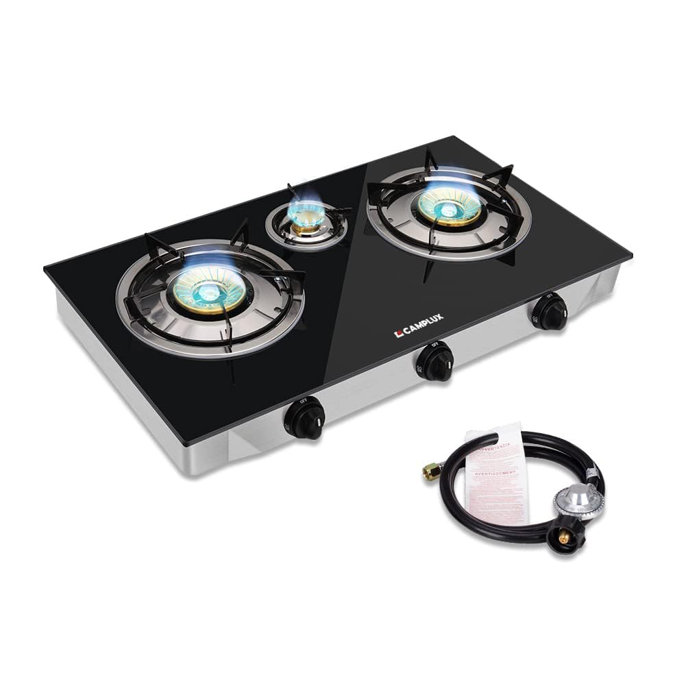 Amazon.com: Camplux Propane Gas Stove with 21,600BTU, 3 Burners Propane ...