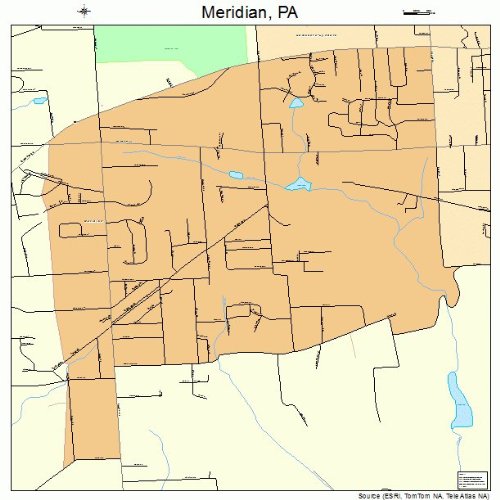 Amazon.com: Large Street & Road Map of Meridian, Pennsylvania PA ...