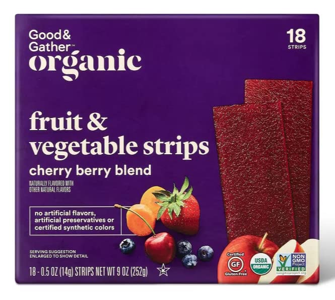 Amazon.com: Good & Gather Organic Fruit & Vegetable Strips. Cherry ...