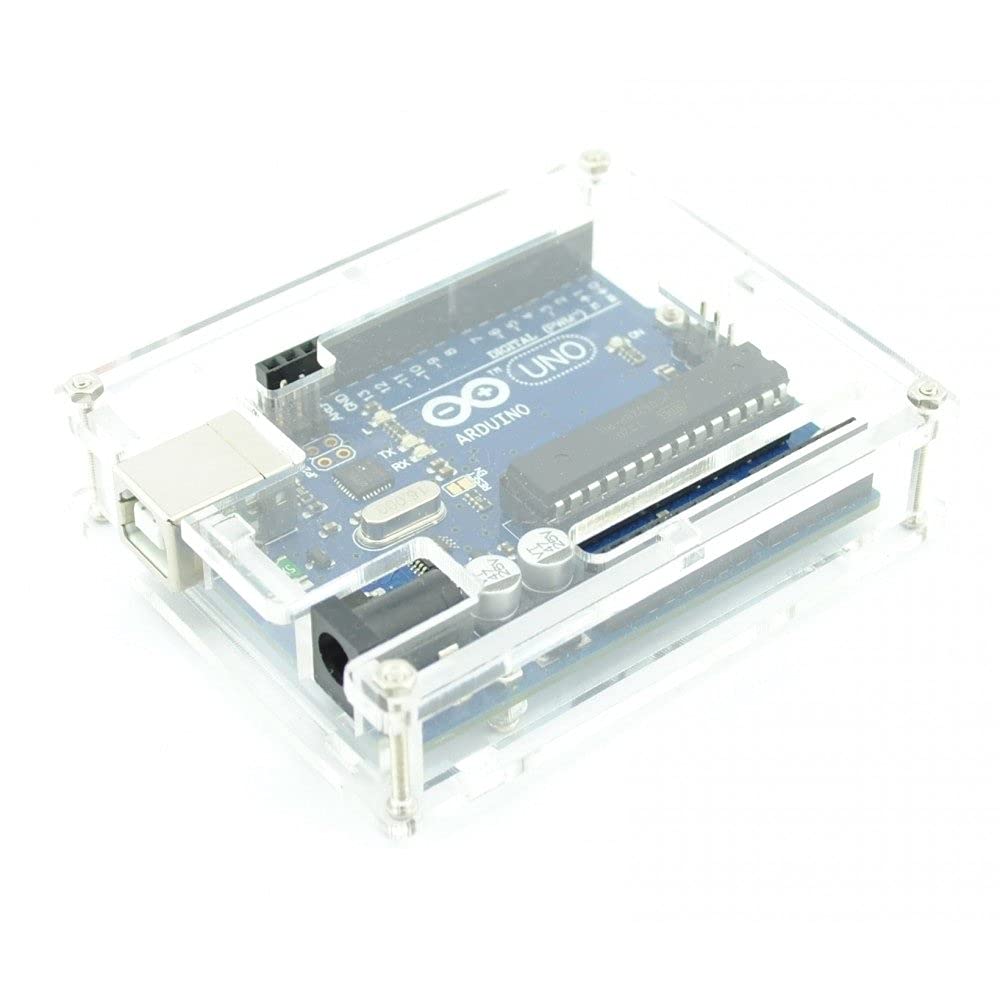 Scriptronics® Uno R3 Case Enclosure Gloss Acrylic Computer Box Compatible With Arduino Uno R3