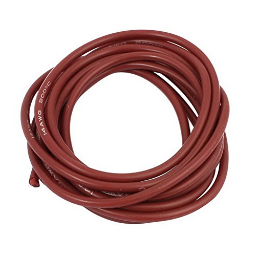 6Ft 14AWG Brown Gauge Flexible Stranded Copper Cable Silicone Wire for ...