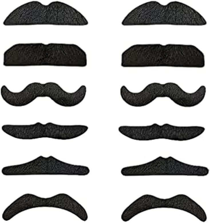 Amazon.com: LOVINSHOW 12pcs Fake Mustaches Self Adhesive Novelty ...