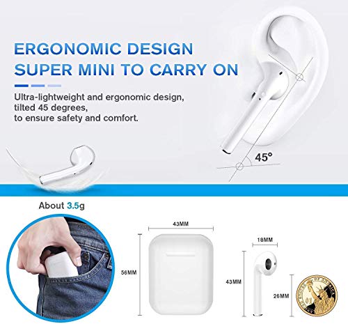 Wireless Earbuds, Bluetooth Headset Mini Size, Stereo in-Ear Wireless ...