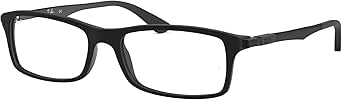 Ray-Ban RX7017 Eyeglasses Bundle: RX 7017 5196 Matte Black and ...