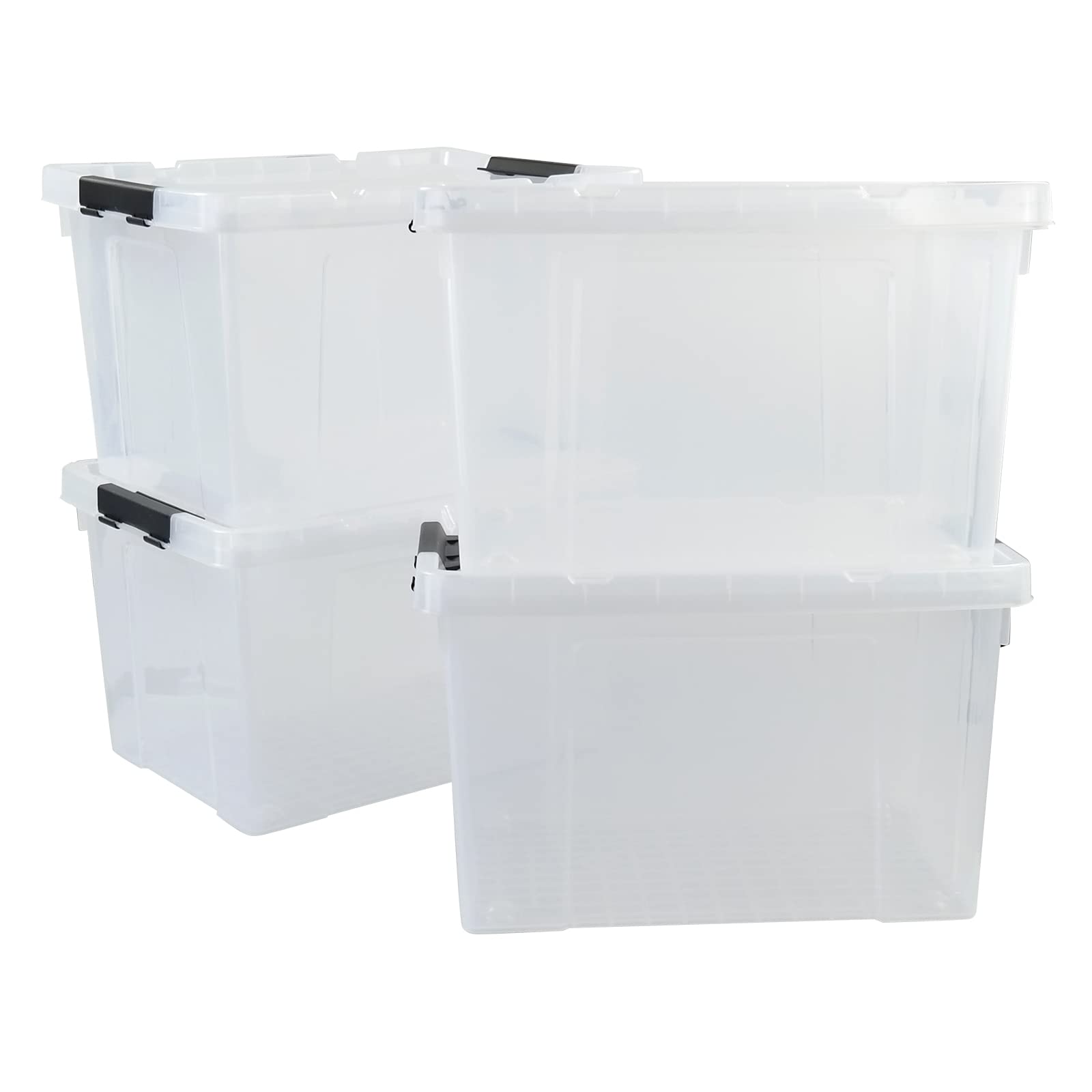 Amazon.com: Minekkyes 50 Quart Clear Storage Containers with Lid/Wheels ...