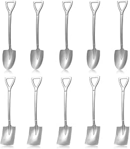 Amazon.com: 10 Pcs Retro Shovel Shape Coffee Spoons Stainless Steel Dessert Spoon Tea Spoon ...