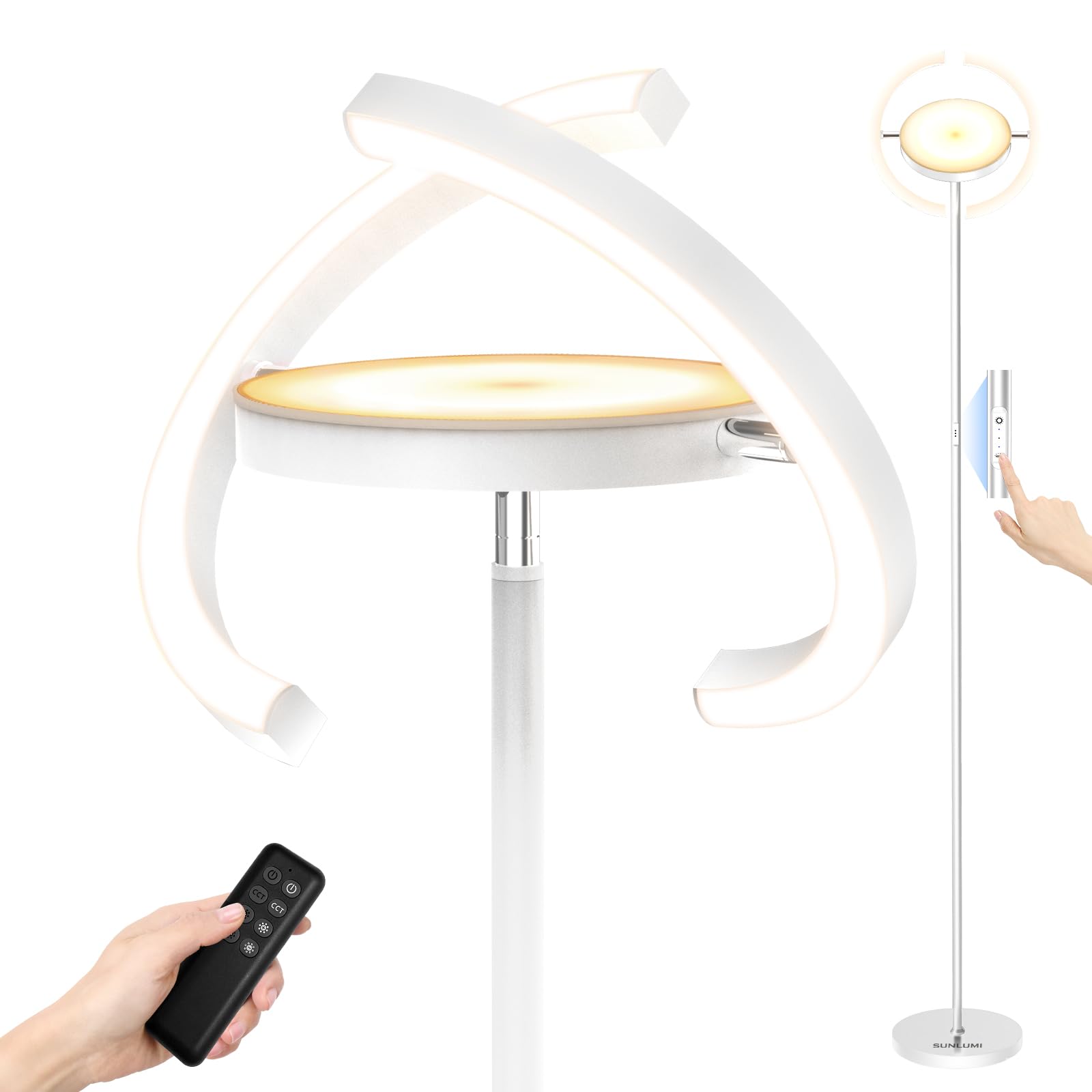 SUNLUMI Saturn Ring Shaped LED Floor Lamp for Living Room, 30W 69.6 ...