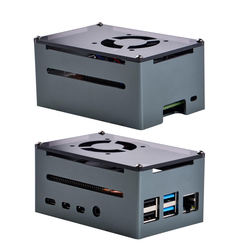 GeeekPi Raspberry Pi 4 Aluminum Case with Passive Cooling,Raspberry Pi ...