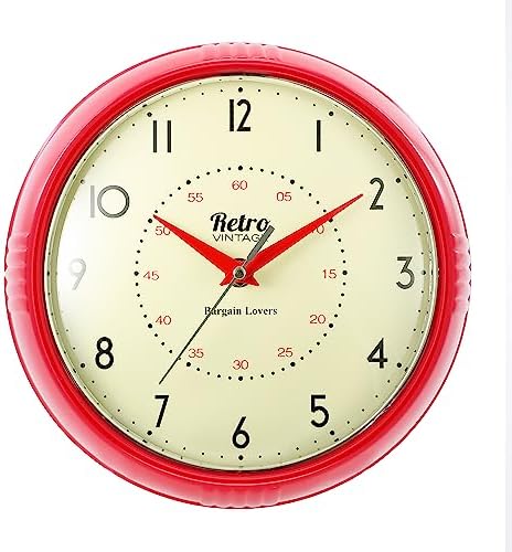Bargain Lovers RED WALL CLOCK | CHRISTMAS DECOR CLOCK |CLASSIC SILENT ...