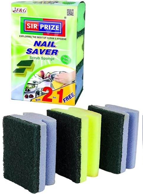 SIR Prize Nail Saver Sponge Scrub pad for Utensils Cleaning in Kitchen ...