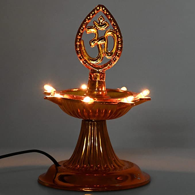 Buy Smithson's 7 Deep Electric Gold LED Bulb Lights Diya Online at Low ...