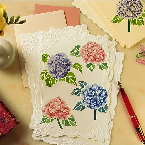 FINGERINSPIRE 6 pcs Layered Hydrangea Stencil 21×29.7cm Hydrangea ...