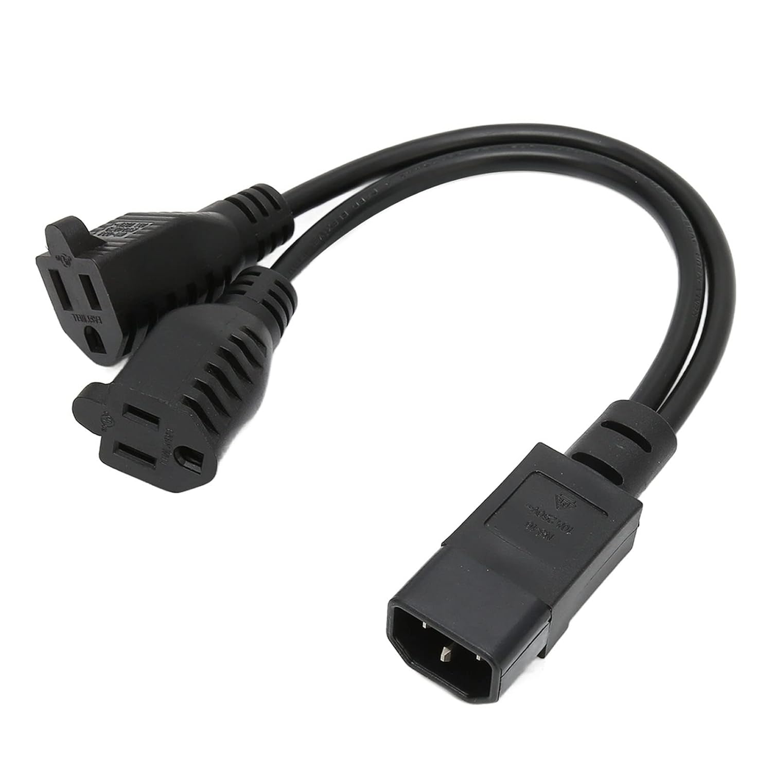 IEC 320 C14 Male to Dual 5 15R Female Y Splitter Power Plug Cord, IEC ...