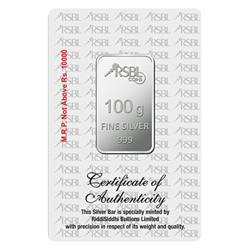 Buy Rsbl Ecoins 999 Silver Bar 100 Grams (RSBL-100) Online at Low ...
