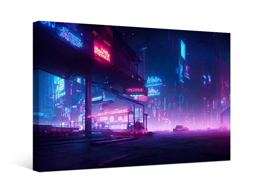 Amazon.com: Cyberpunk Style Wall Paintings a Futuristic Cyberpunk City ...