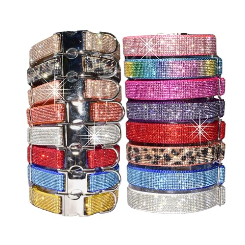 Amazon.com: Handmade Real Rhinestone Dog Collars, 1000's of Color ...