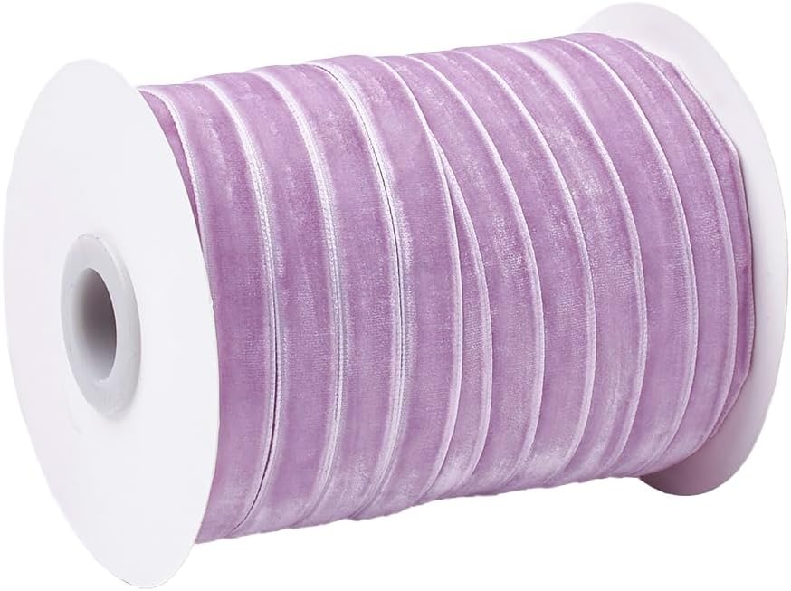 Amazon.com: CABODYALS 50 Yards 3/8 Inch Light Purple Velvet Ribbon ...