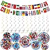 Amazon.com: Outus 22 Pcs International World Flags Decorations Paper ...