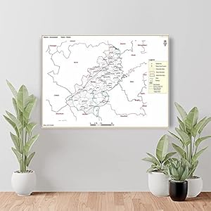 Wallpics® Ahmedabad DISTRICT Dholka TALUKA Map Waterproof Vinyl Sticker ...