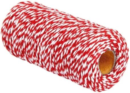 Tenn Well Red and White Twine, 200m Cotton Bakers Twine String Perfect ...