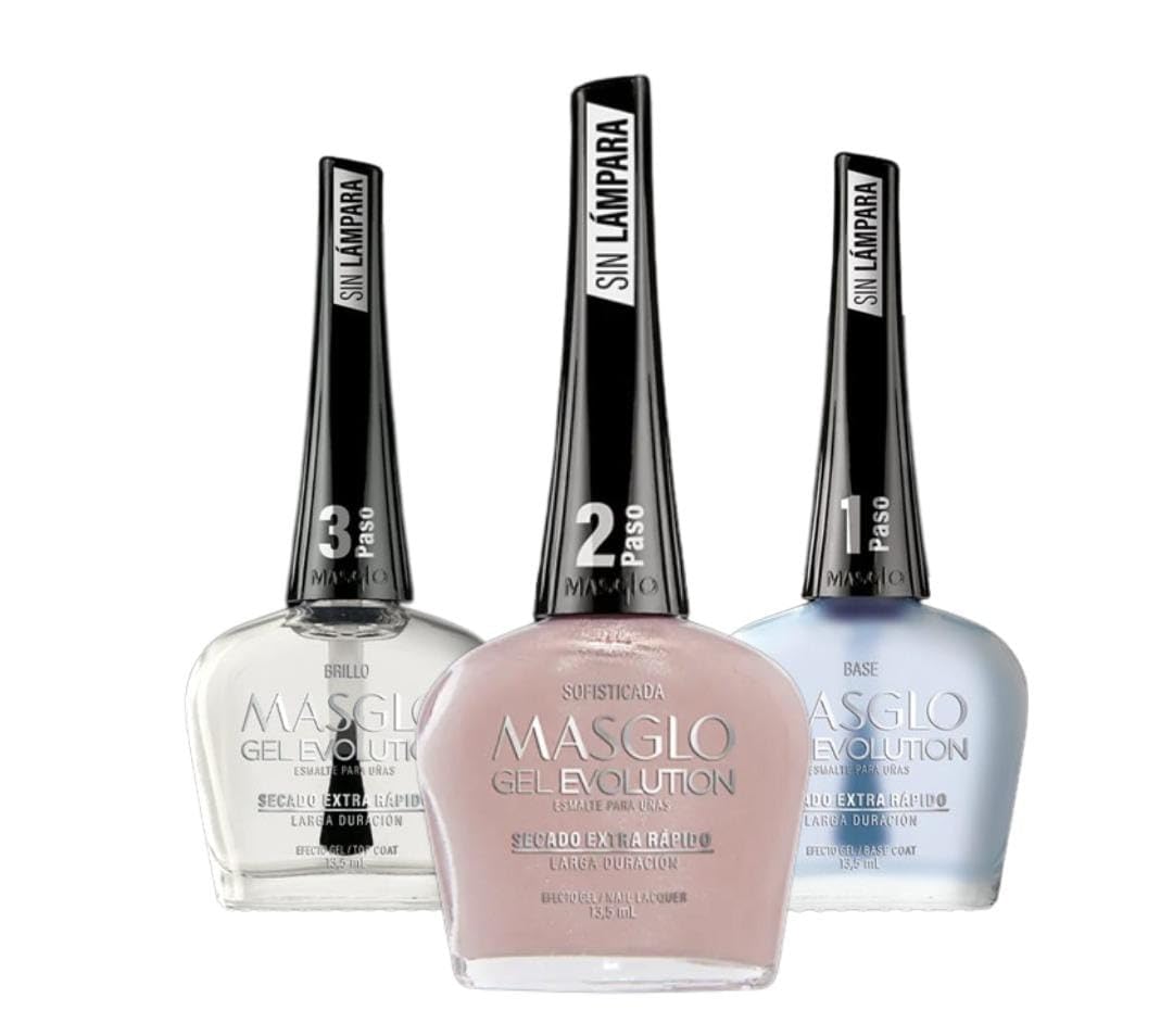 Amazon.com : MASGLO GEL EVOLUTION Nail Polish Gel Effect, No UV/Led ...