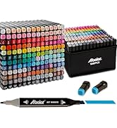Amazon.com : ABEIER 120 Colors Alcohol Markers Set, Dual Tips Blender ...