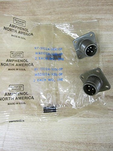 Amphenol MS3102A-10SL-3P Connector 97-3102A-10SL-3P (Pack of 2 ...