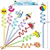 Amazon.com: 24Pcs Pool Beach Party Drinking Straws Reusable Plastic ...