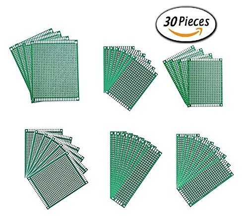 Prototype Board Universal Printed Circuit PCB by Garloy,30 Pcs Double ...