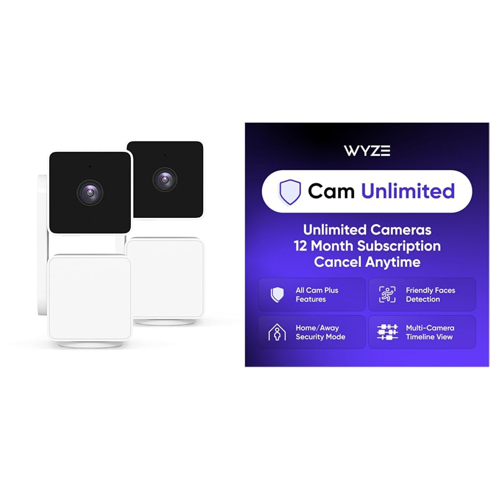 Amazon.com : WYZE Cam Pan v3 2-Pack Cam Unlimited Yearly, Covers ...