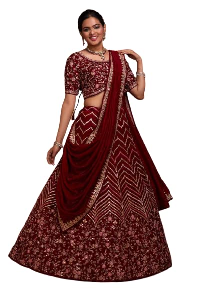 Buy Women's Letest Chamiya Designer Satin Embroidery Work Lehenga Choli ...