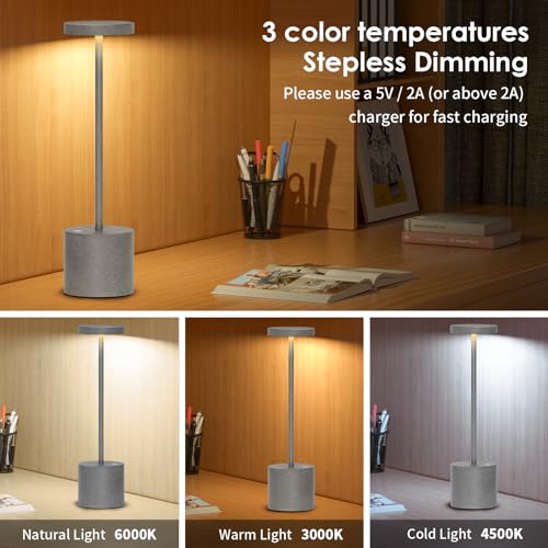 Snapklik.com : Cordless Table Lamps Rechargeable,6000mAh Portable ...