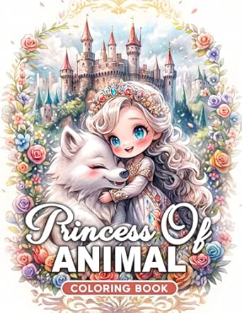 Amazon.com: Princess Of Animal Coloring Book: Immerse Yourself in 50 ...