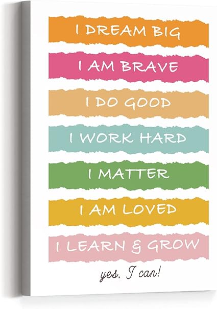 Amazon.com: JANLAN I Dream Big Canvas Wall Art, Positive Affirmations ...
