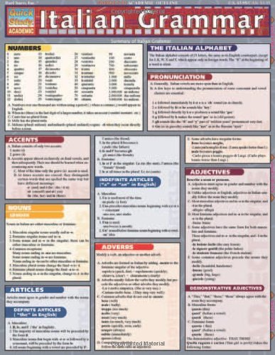 Italian Grammar (Quickstudy Reference Guides - Academic) by Inc ...