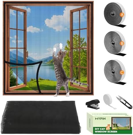 Adjustable DIY Cat Window Screen Fits Any Size Smaller Than 51"x 59 ...