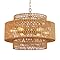Widluth 23.6" Rattan Chandelier Light Fixture Vintage 6-Lights Boho ...