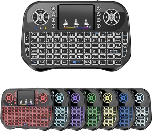 Amazon.com: Mini Wireless Keyboard with Touchpad Mouse Combo, 7 Colors ...