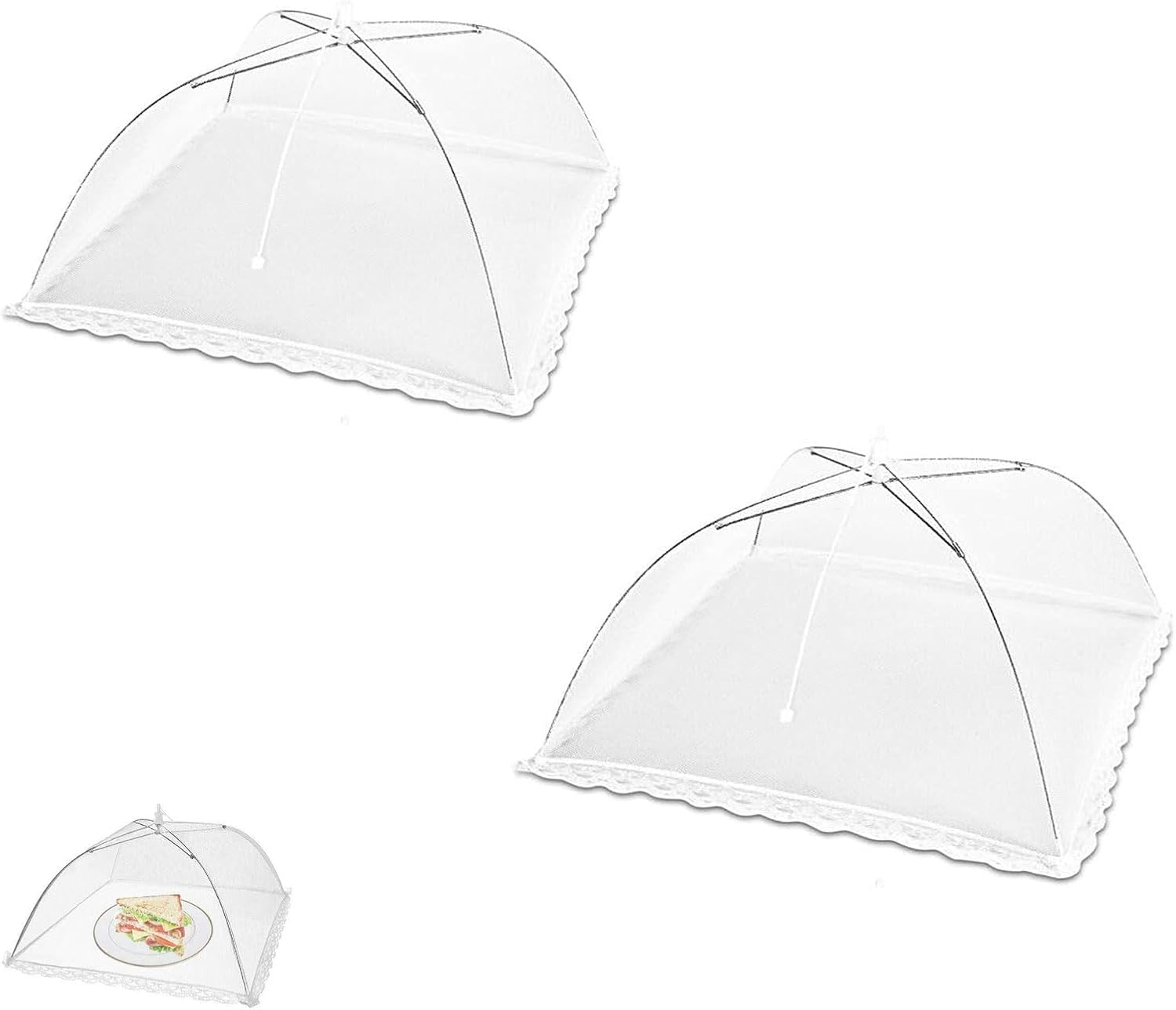 2 Pcs Food Net Cover 12 Inch Reusable Food Covers,Food Covers Mesh Pop ...