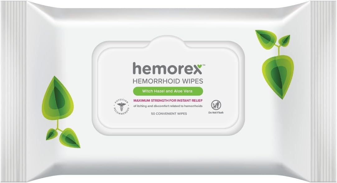 Amazon.com: Hemorex Fast-Acting Hemorrhoid Wipes - 3 PACKS (150 wipes ...