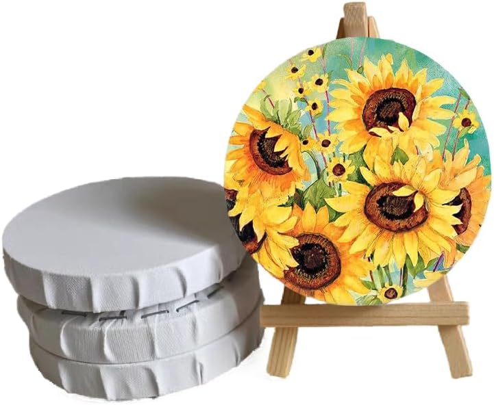 Amazon.com: WOPPLXY 15 Pcs Round Canvases for Painting, 6 Inch Diameter ...