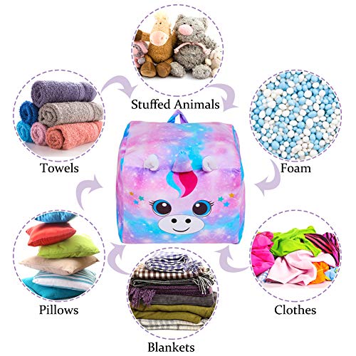 Play Tailor Unicorn Bean Bag Chair Cover for Kids, Stuffed Animal ...