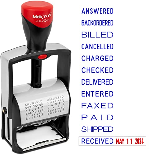 Snapklik.com : MaxMark 2024 Heavy Duty Date Phrase Stamp