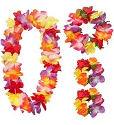 Amazon.com: GHGMAO Hawaiian Leis Luau Party Wreath Set - Flower ...