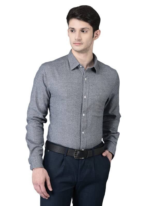CANOE Mens Cotton Smart Fit Formal Formal Shirt (Charcoal, 38) : Amazon ...