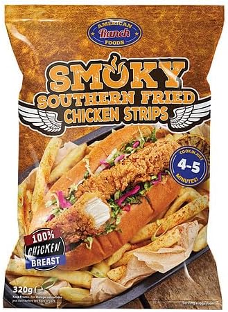 American Ranch Foods Smoky Southern Fried Chicken Strips 320g 320g × 1 ...